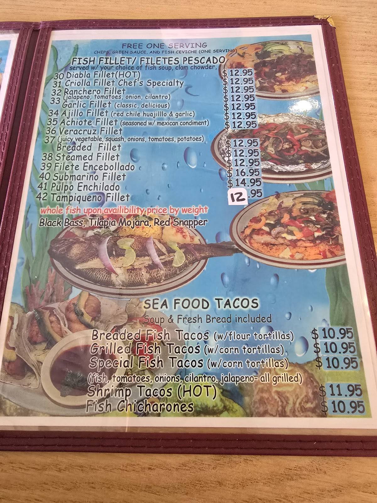 Menu at Playa Azul restaurant, El Paso, Lee Trevino Dr # 101
