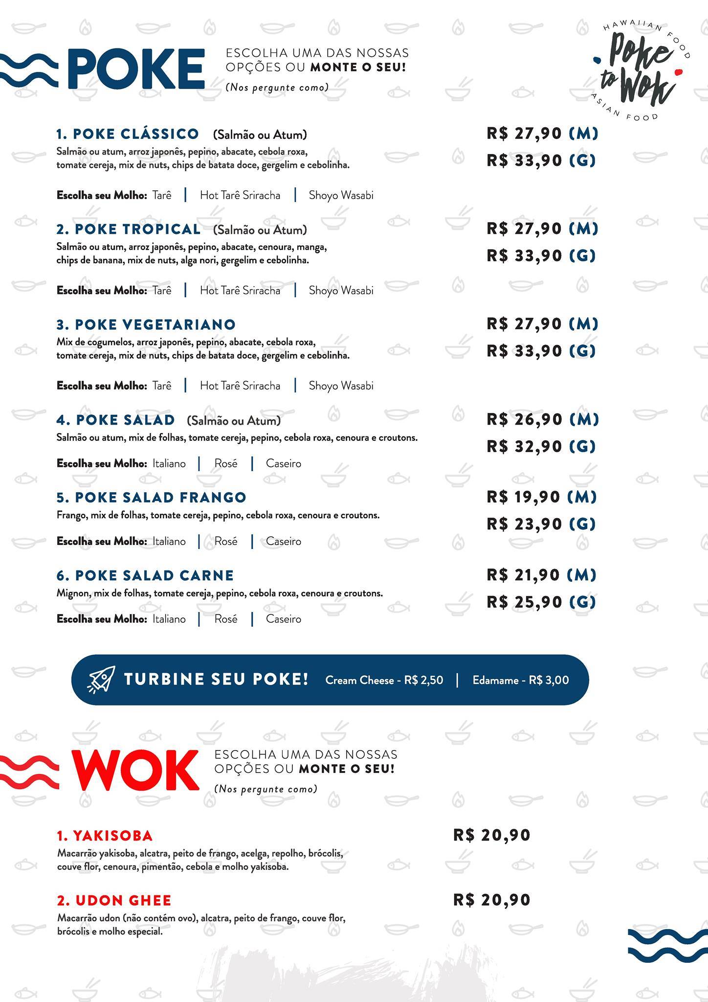 Menu em Poke To Wok - Centro restaurante, Curitiba