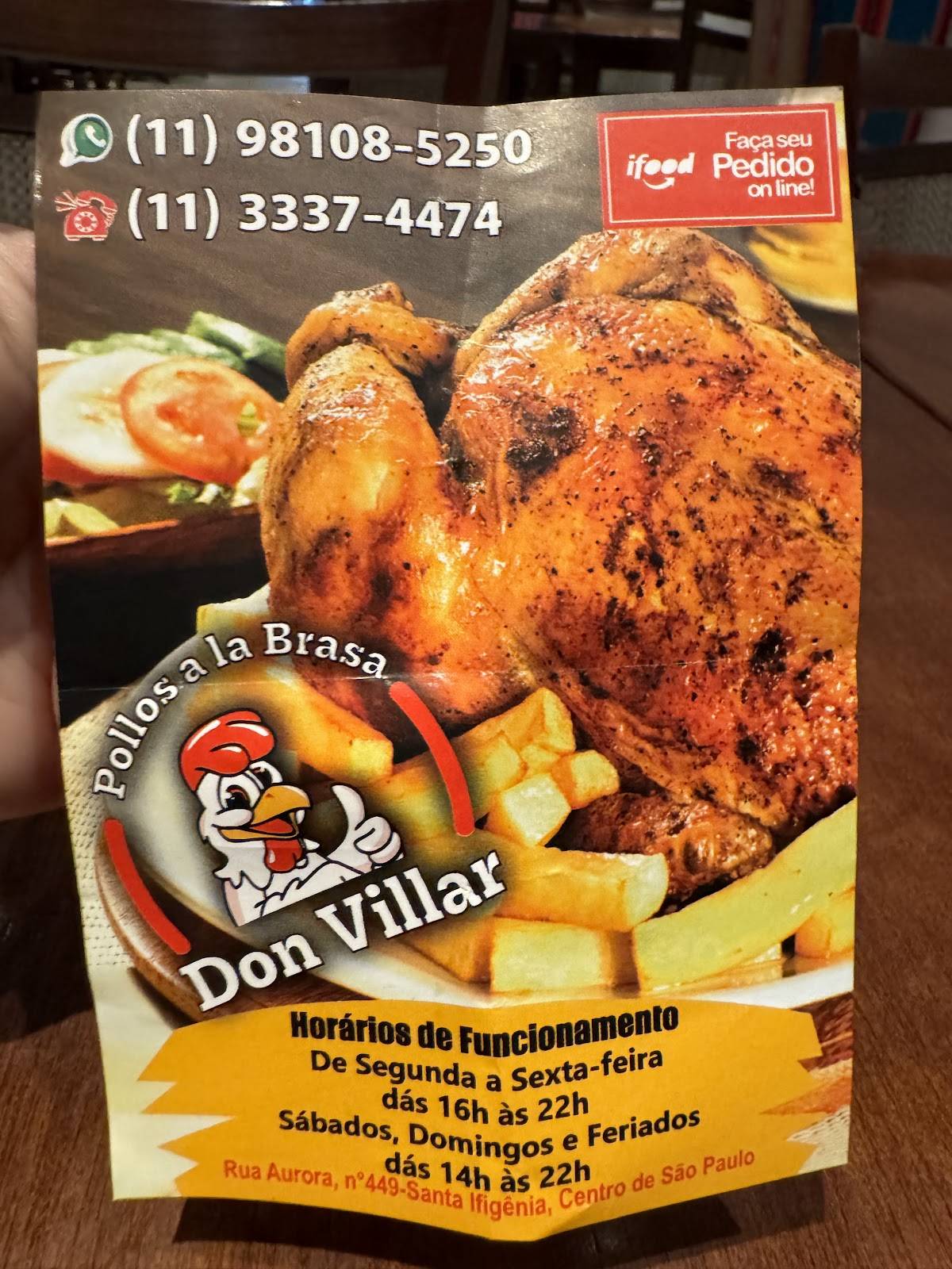 Carta del restaurante Pollos a la Brasa - Don Villar, São Paulo