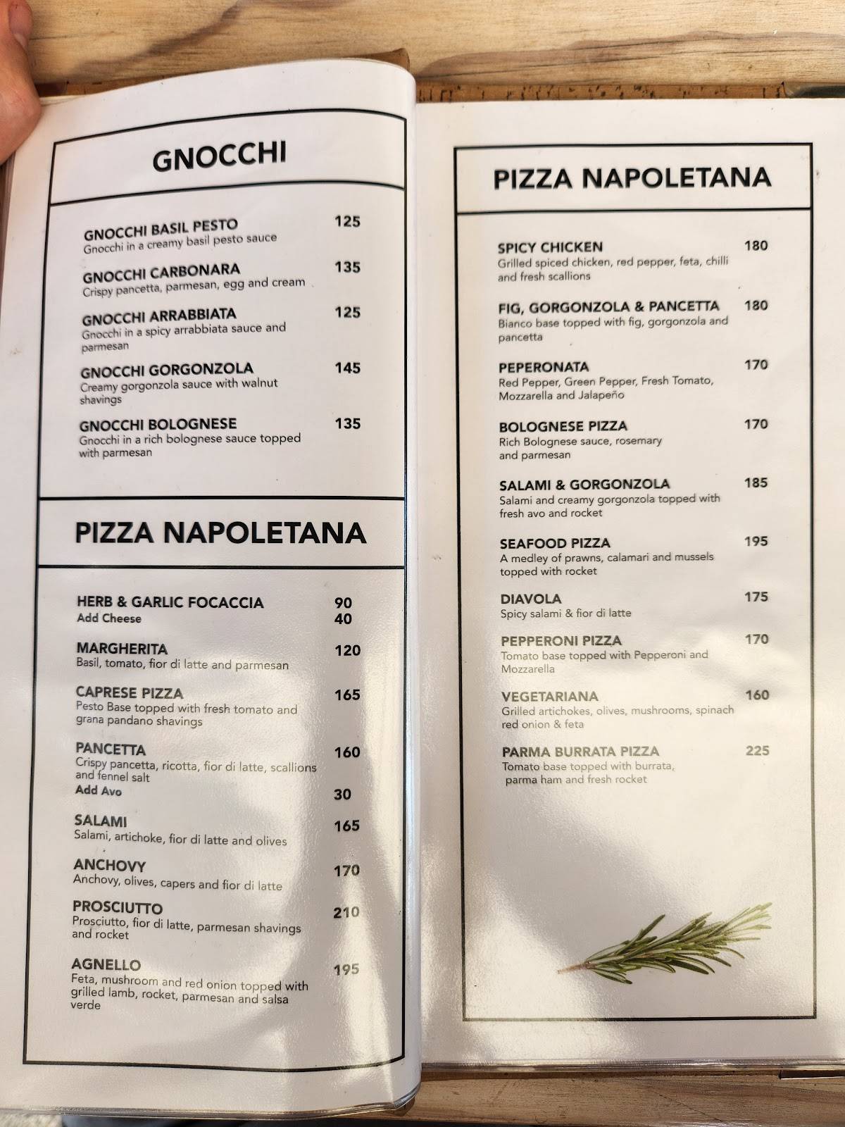 Menu at Nolio Italian Bistro restaurant, Port Elizabeth