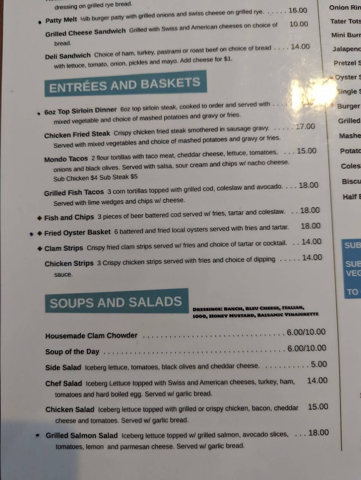 Menu at Porthole Pub Bar & Grill, Ocean Shores