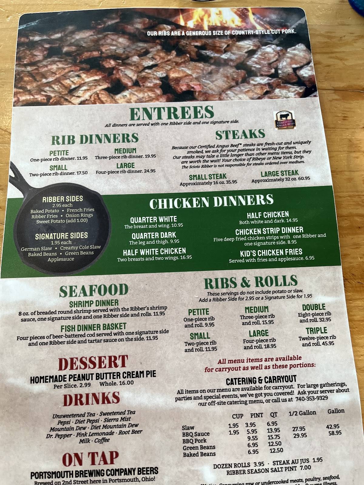 Menu at Scioto Ribber BBQ, Portsmouth