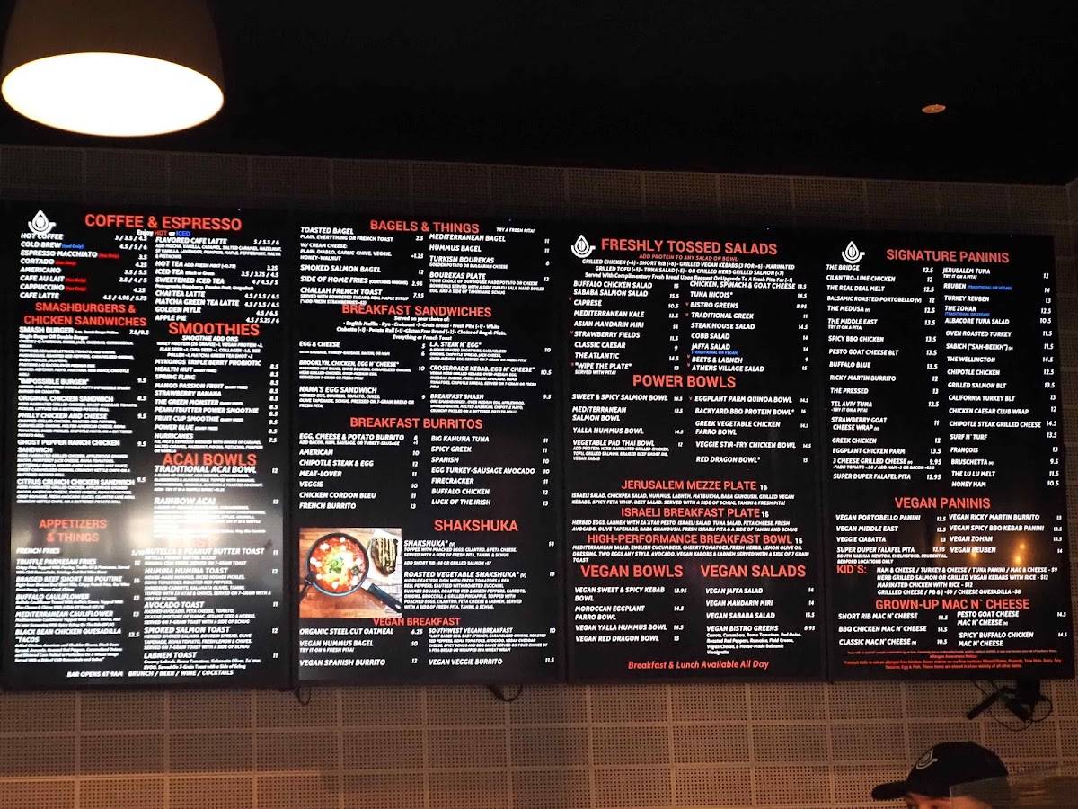 Menu at Pressed Cafe, Bedford