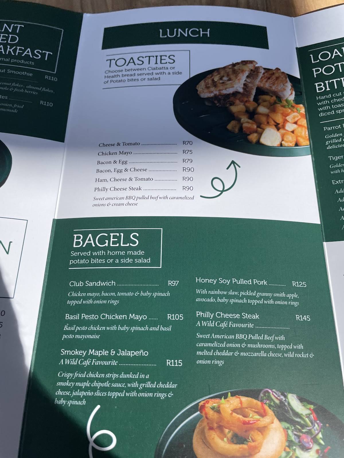 Carta de The Wild Café, Pretoria