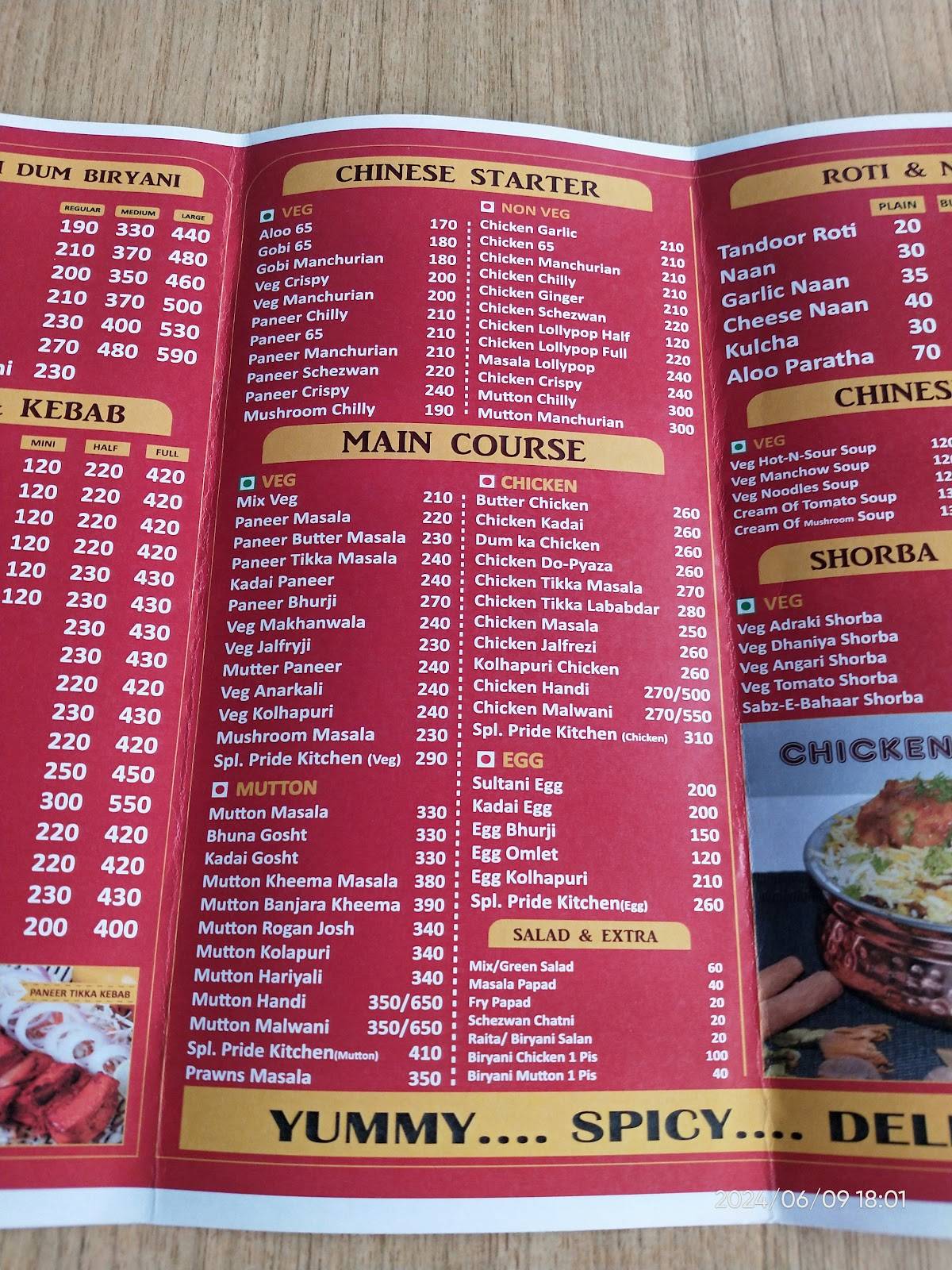 Menu at Pride Kitchen Hyderabadi Biryani Ulwe, India, Siddhivinayak ...