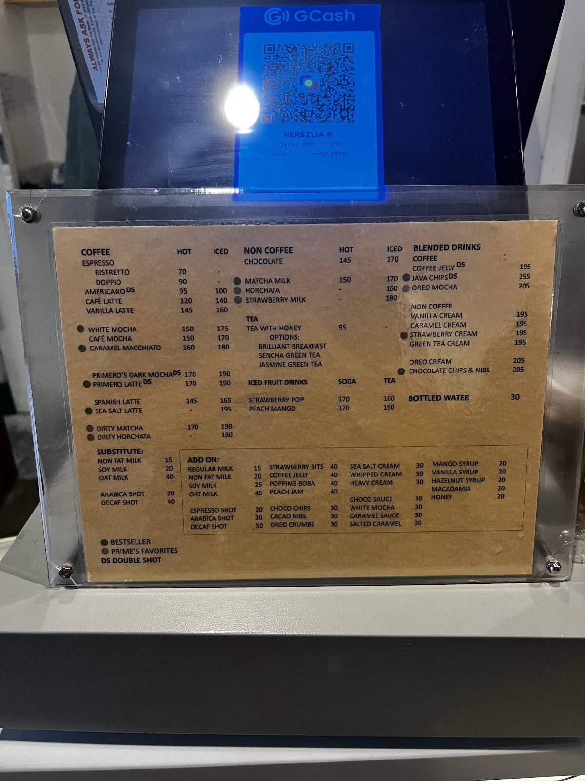 Menu at Primero Coffee Ph - Subic Bay Freeport Zone restaurant, Olongapo
