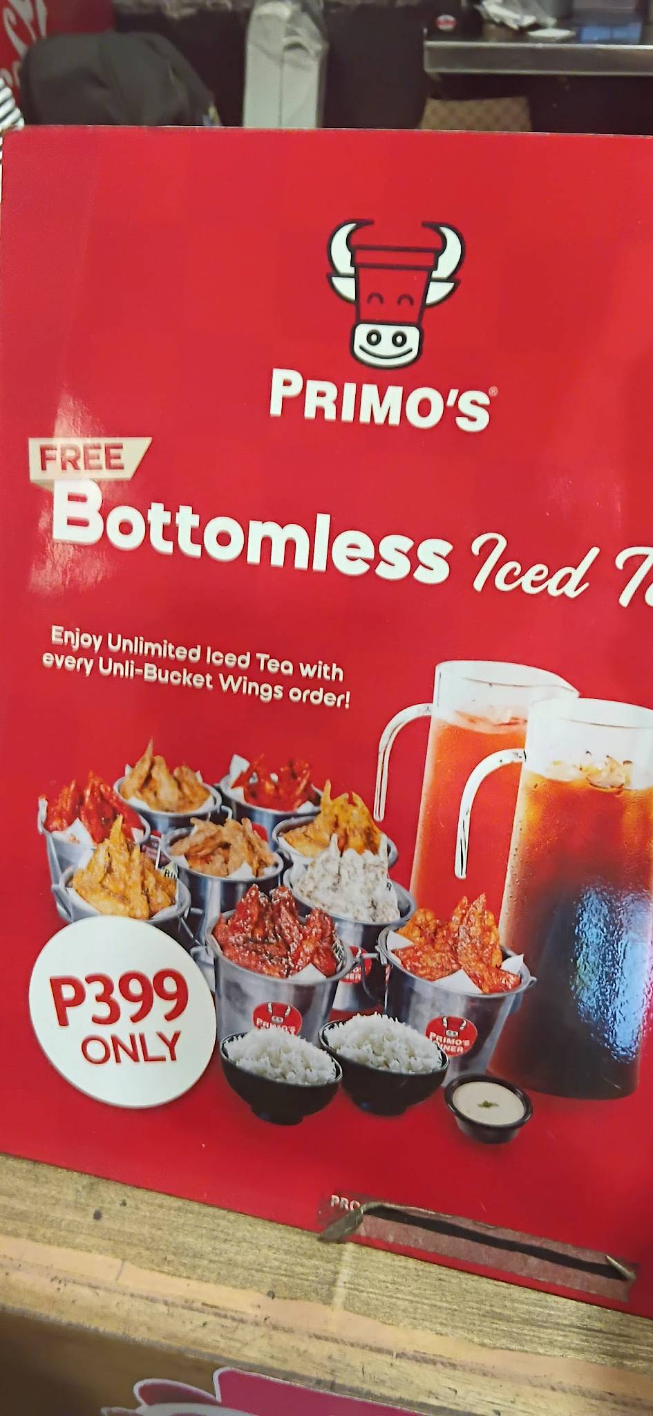 Menu at Primo's Unlimited Bucket WIngs - Levi Mariano restaurant, Taguig