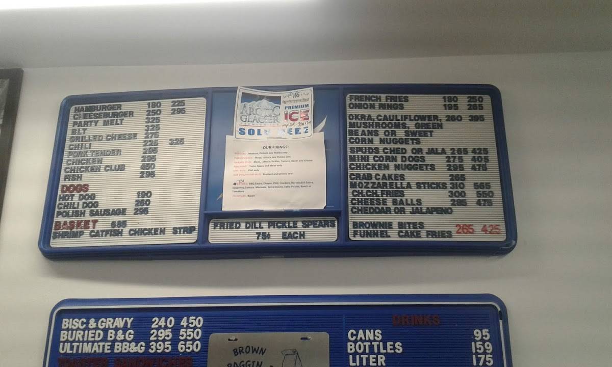 Menu at Prize Package restaurant, Topeka