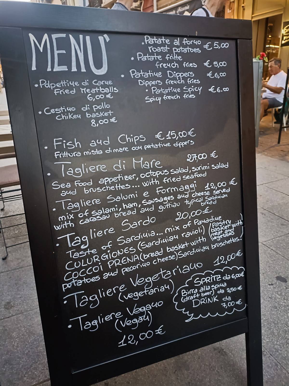 Menu da Pub La Scala, Cagliari