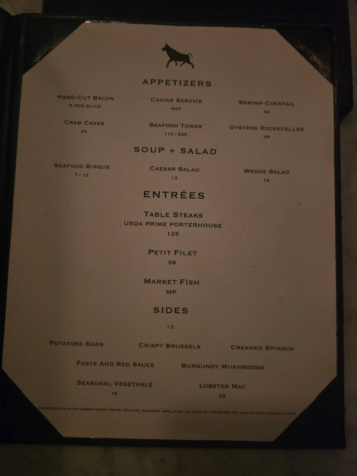 Menu at Bull In The Alley pub & bar, Tulsa