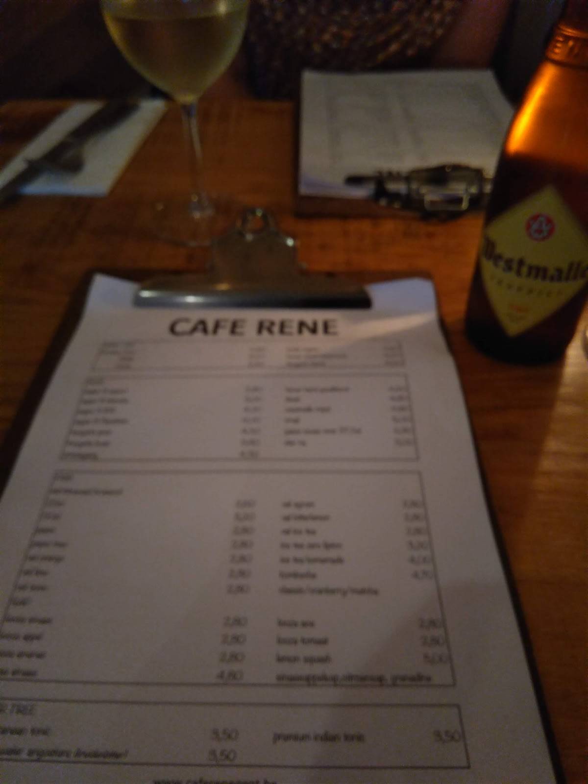 Speisekarte von Café René, Gent