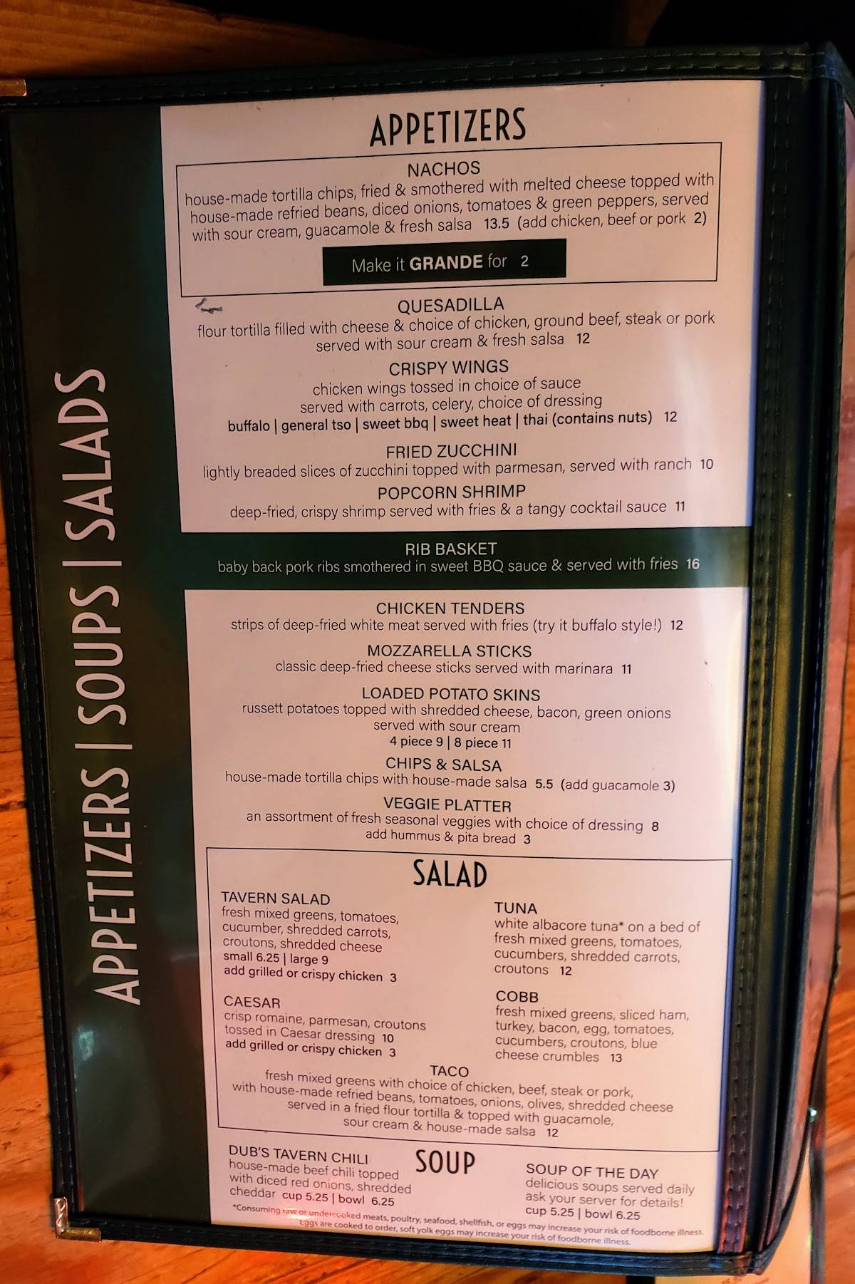 Menu at Dub's Tavern pub & bar, West Linn, SW Borland Rd