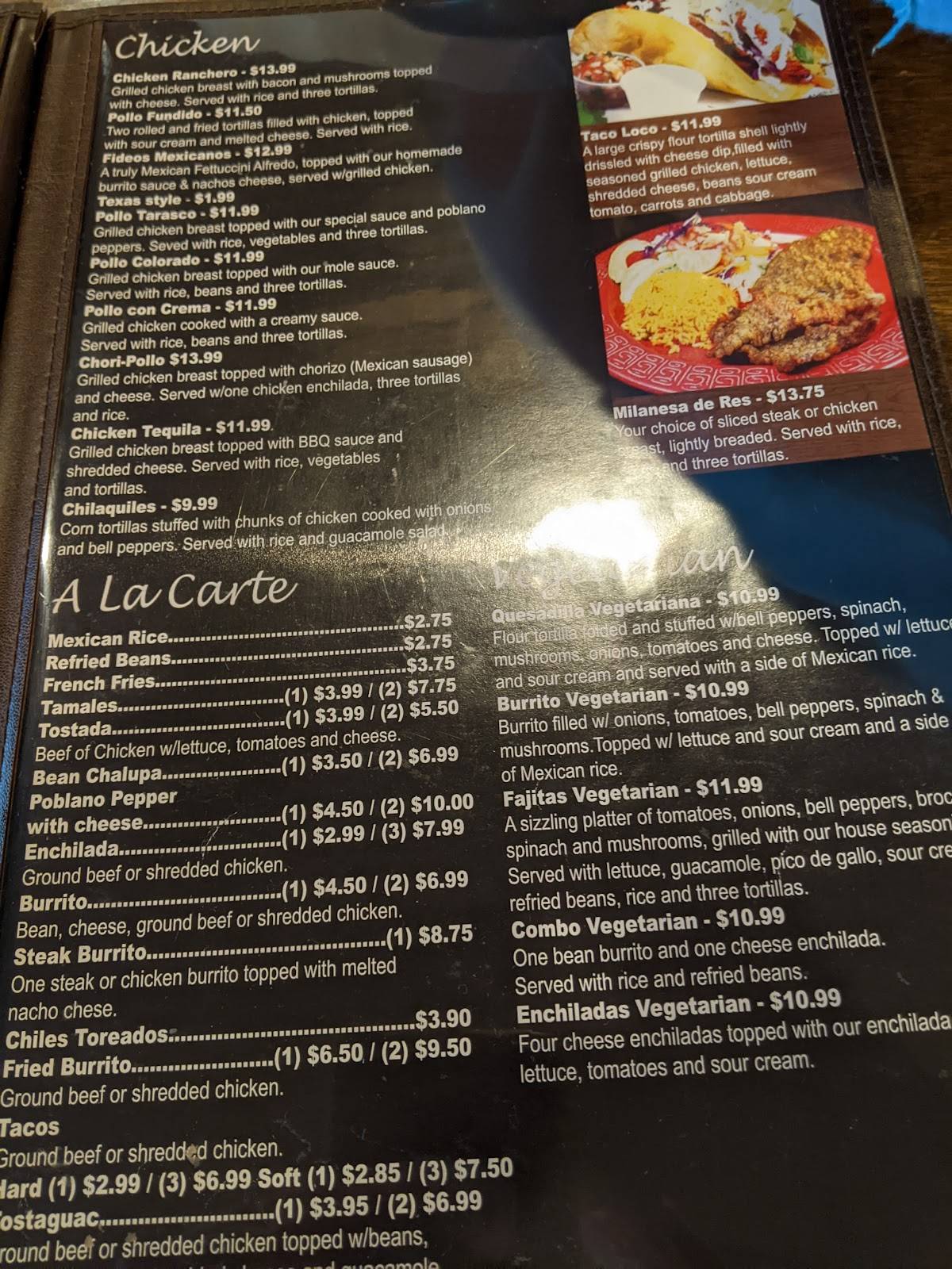 Menu at El 1800 Mexican Restaurant, Douglas