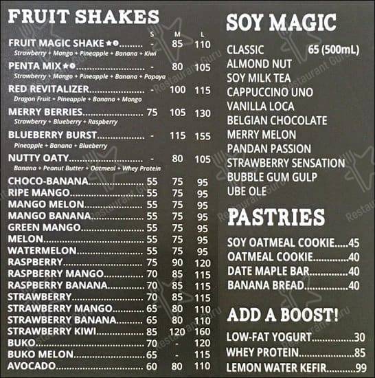 Menu at Fruit Magic pub & bar, Muntinlupa, Molito Commercial Complex