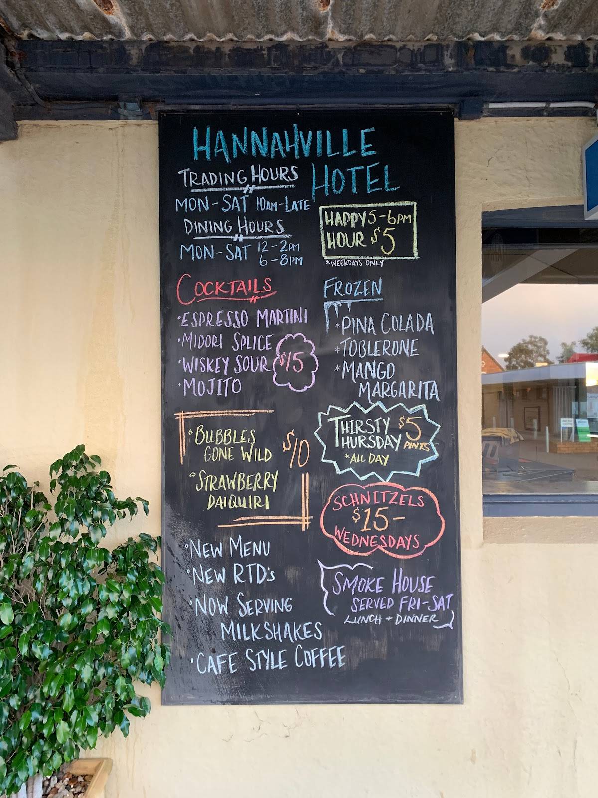 Menu at Hannahville Hotel pub & bar, Port Augusta