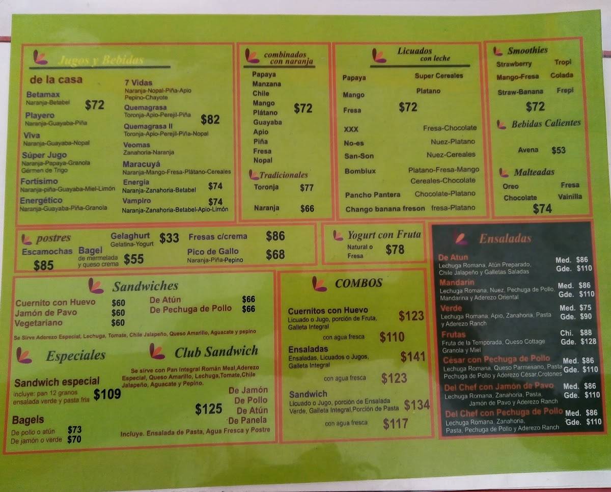 Carta del pub y bar Juguito Express, Tijuana