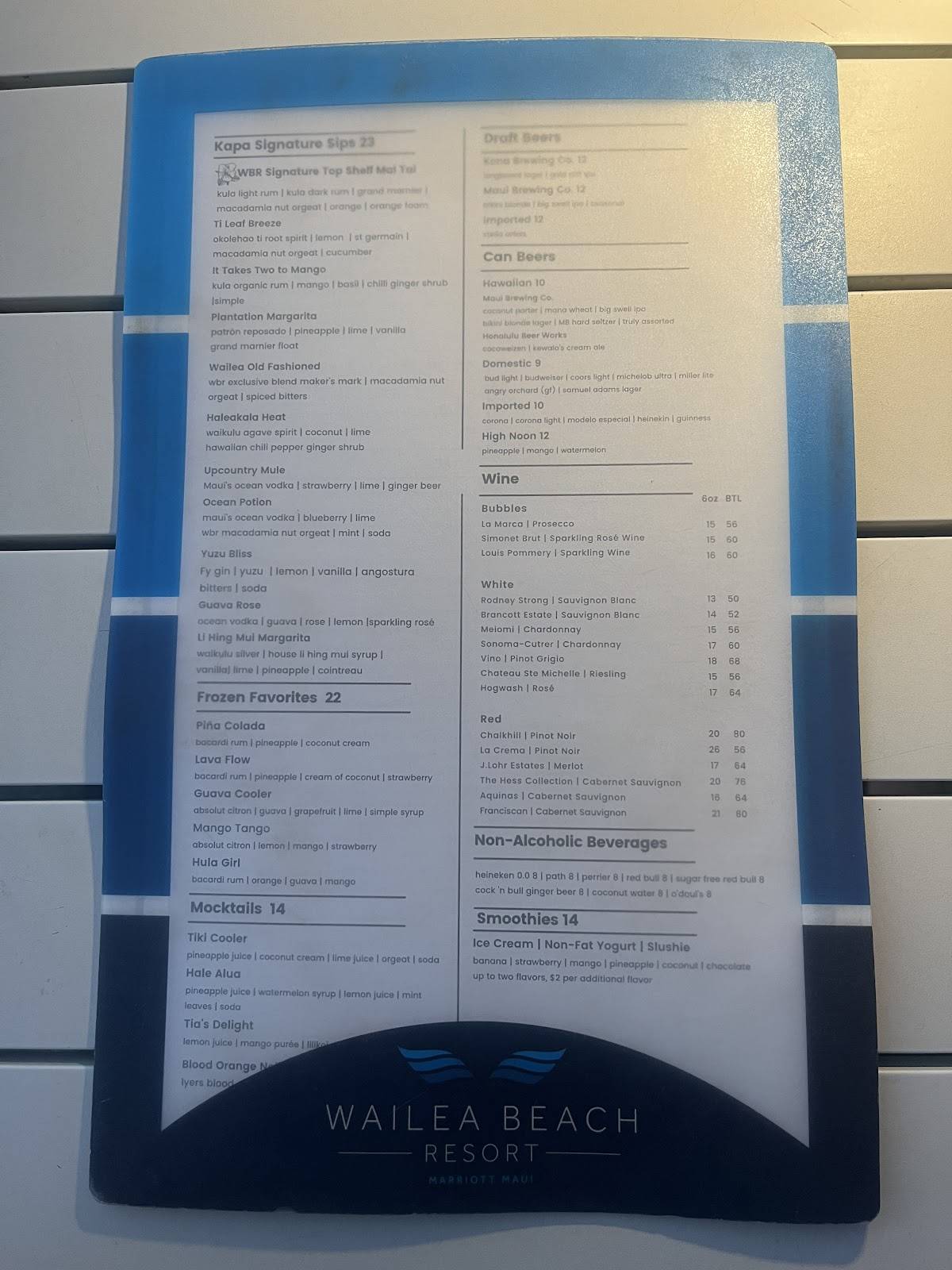 Menu at KAPA Bar & Grill, Wailea-Makena