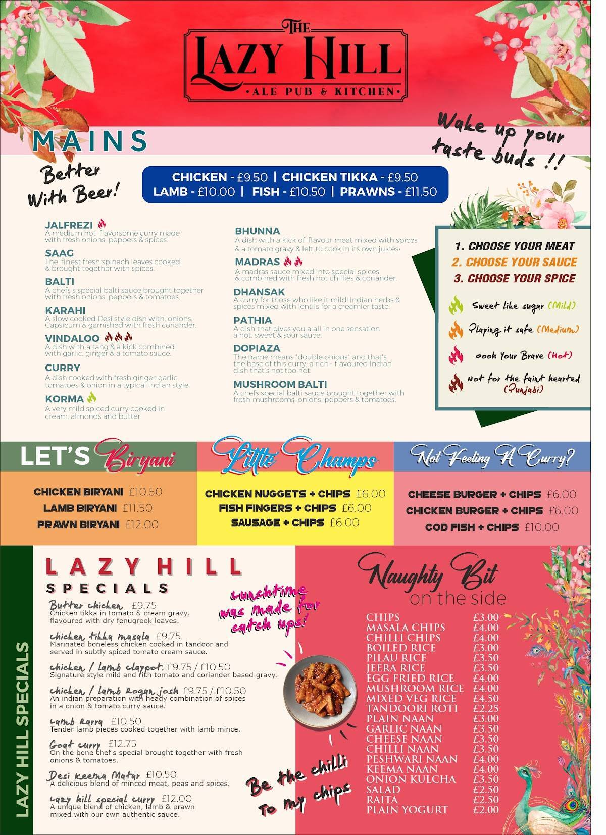 Menu at Lazy Hill Tavern Ale Pub & Kitchen, Walsall