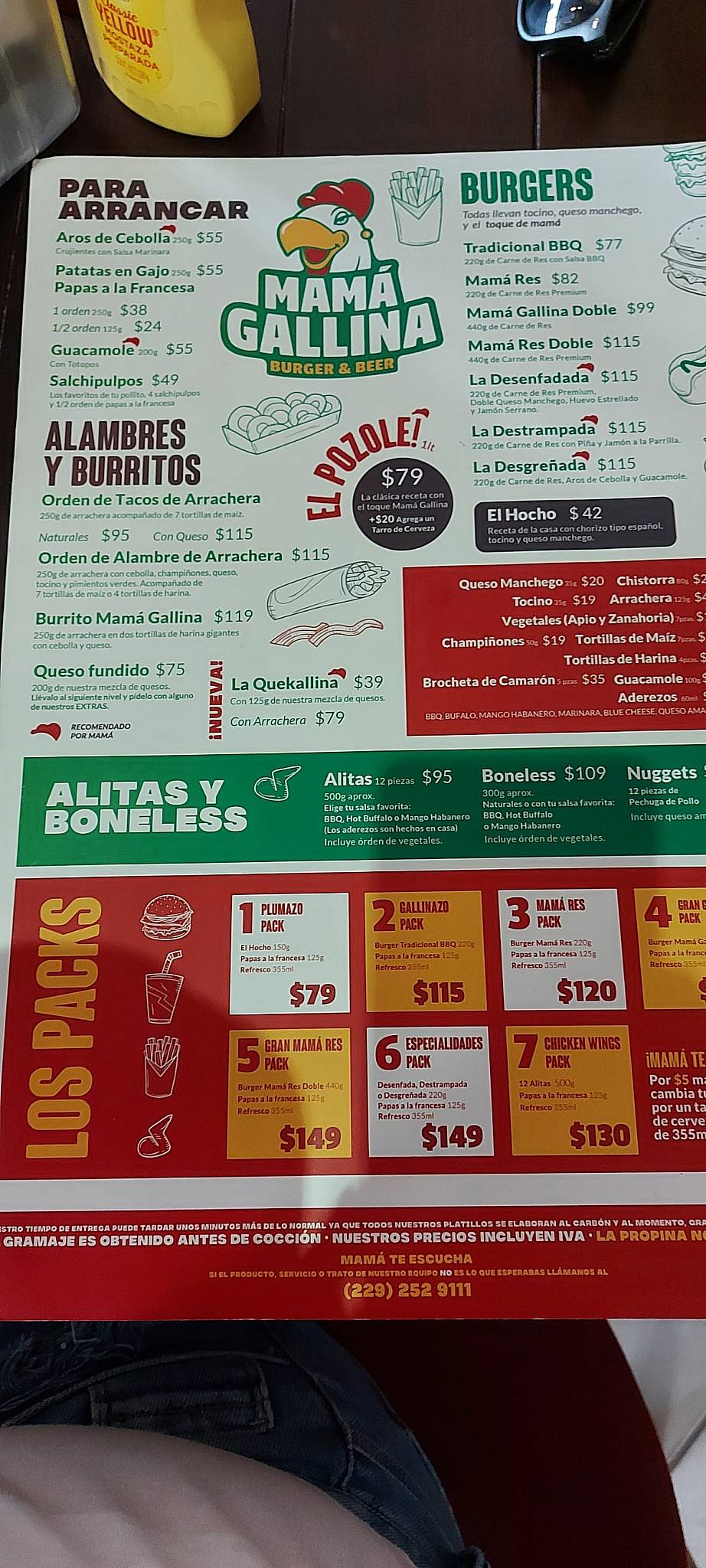 Carta del pub y bar Mamá Gallina, Veracruz, Blvd. Manuel Ávila Camacho 72