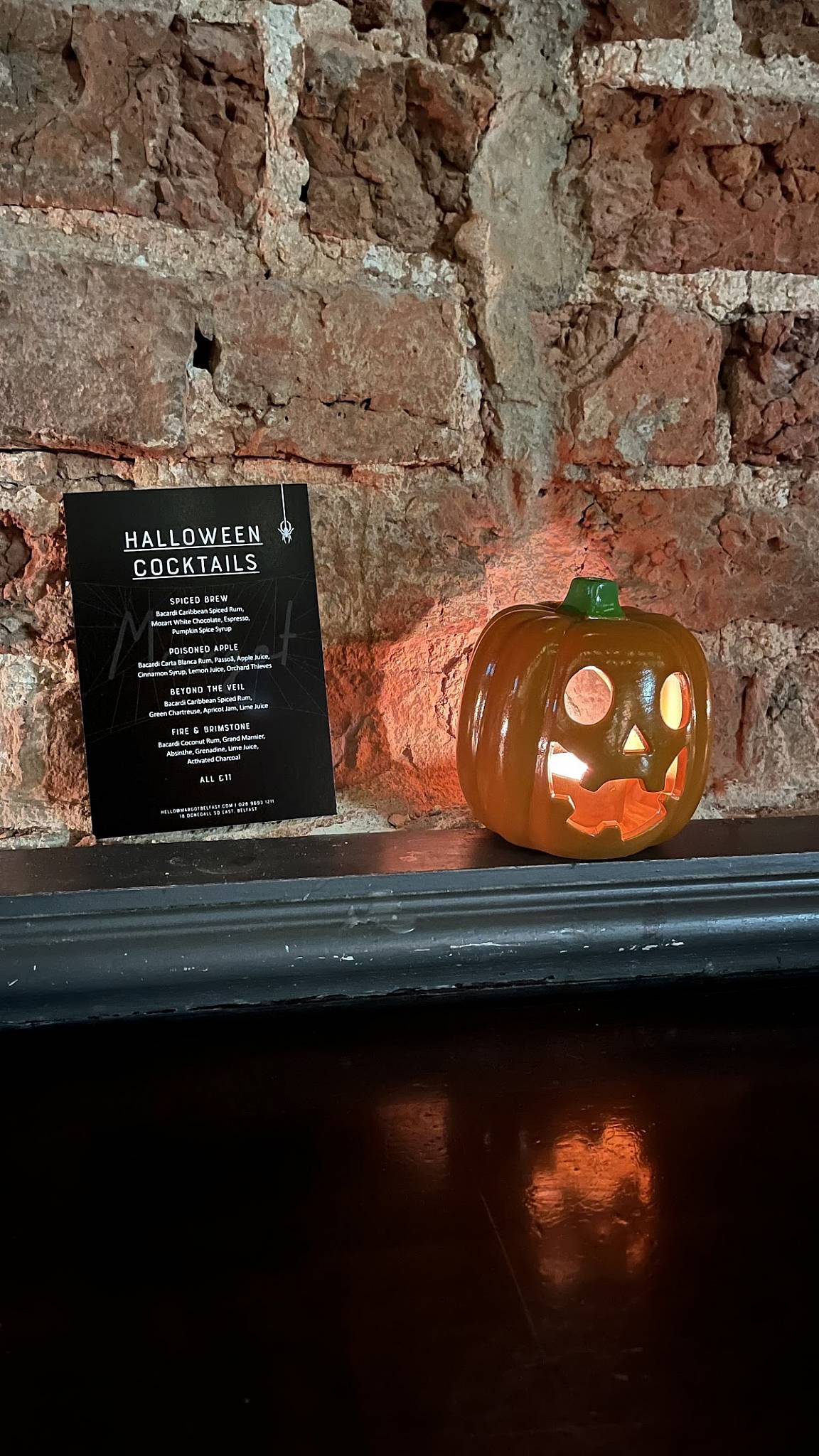 Menu at Margot pub & bar, Belfast