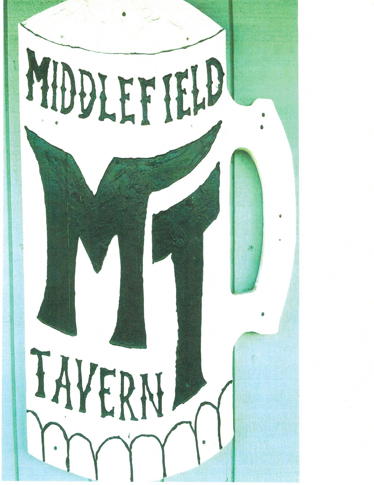 Menu at Middlefield Tavern pub & bar, Middlefield