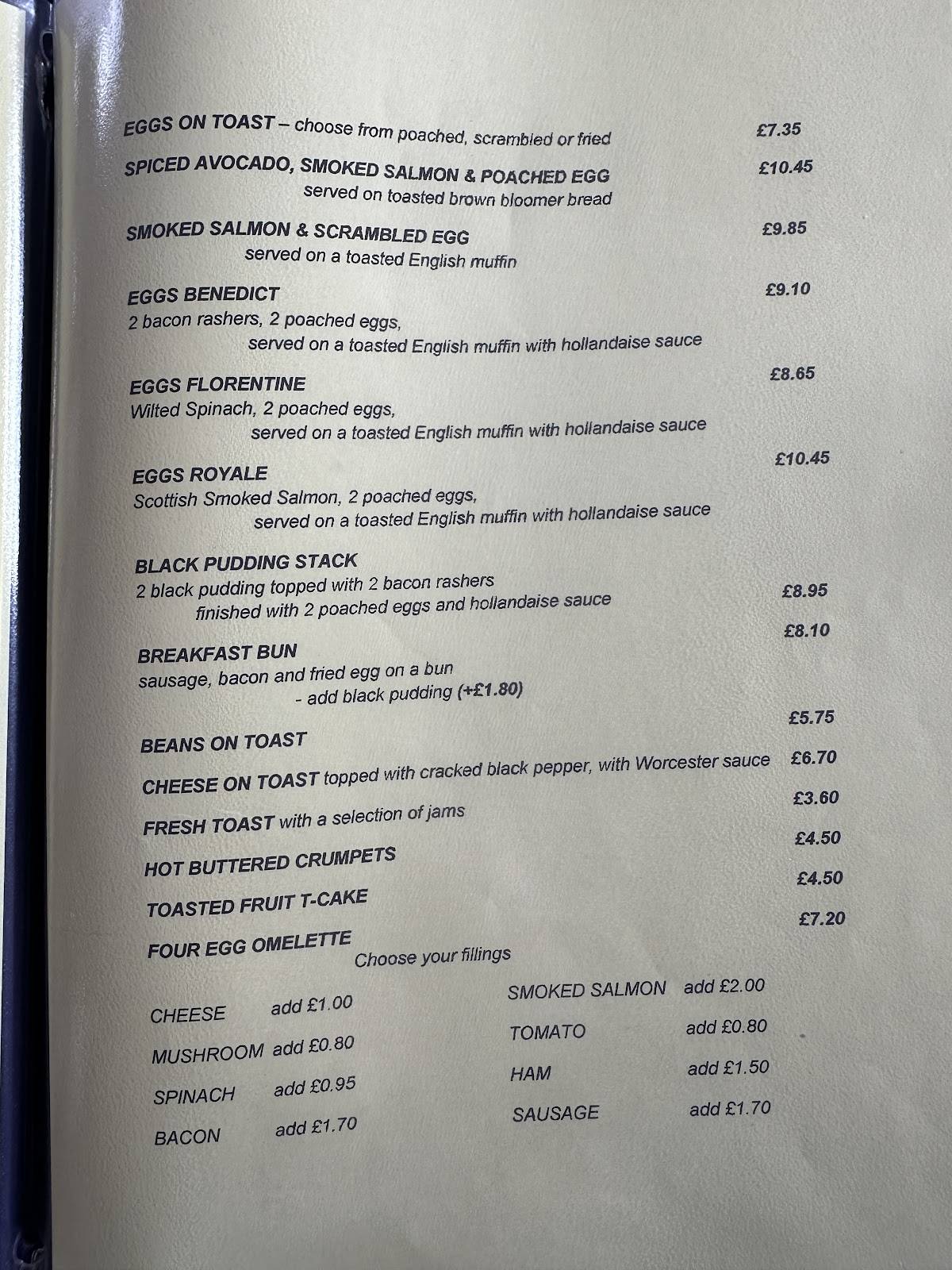 Menu at New Waggoners pub & bar, Burnley, Manchester Road