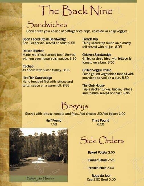 Menu at No No's pub & bar, Newburg, Highway 33 E