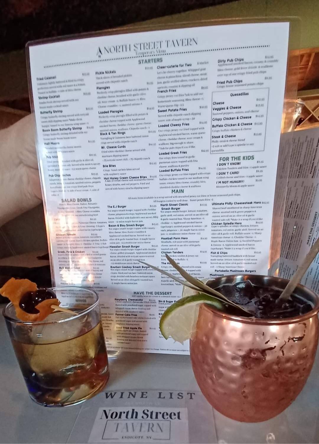 Menu at North Street Tavern pub & bar, Endicott