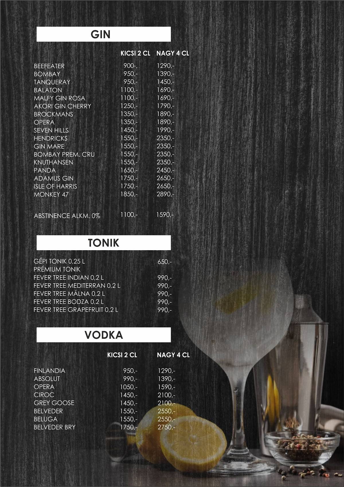 Menu at Piknik Terasz pub & bar, Ajka