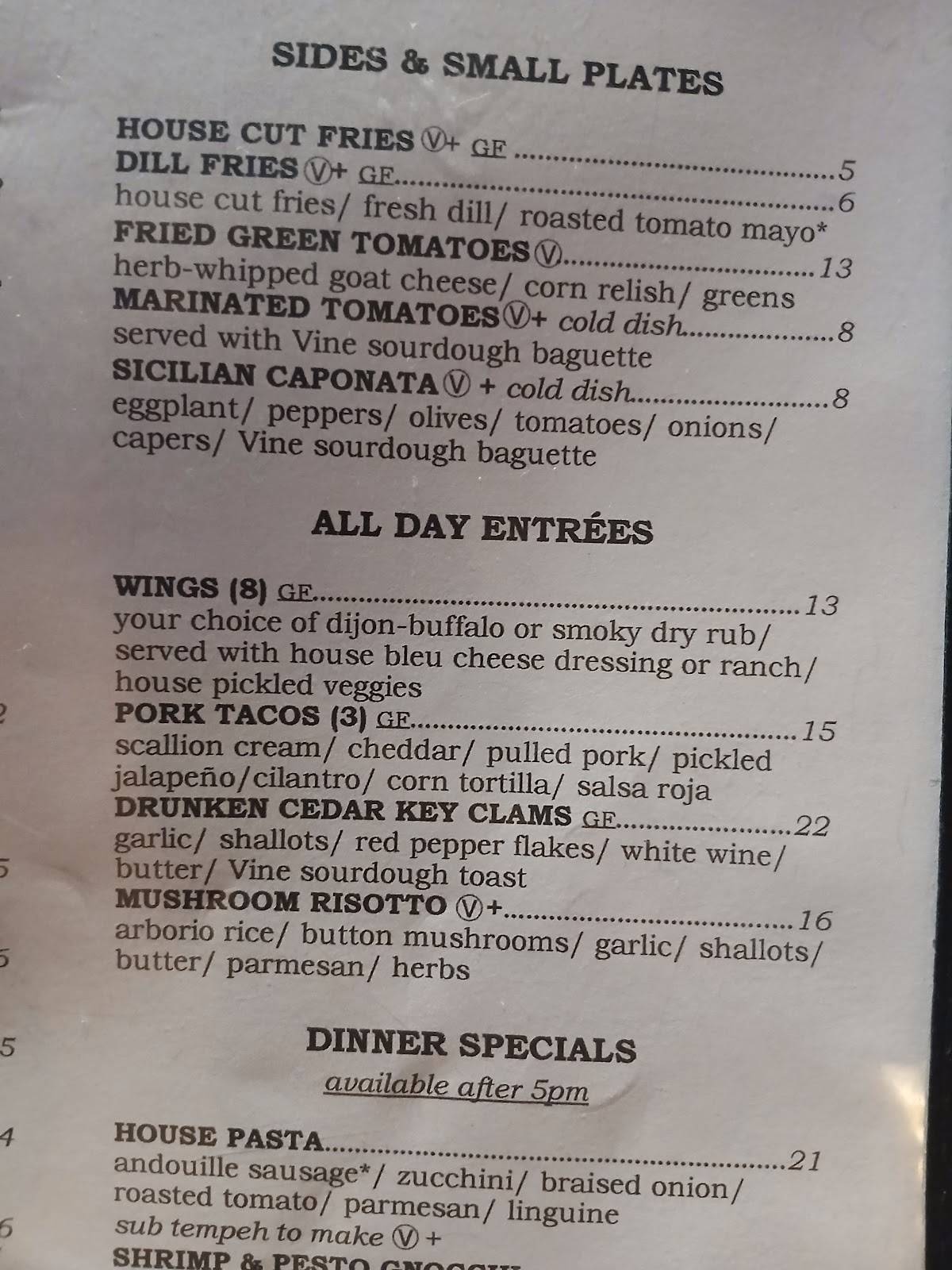 Menu at Public & General Restaurant, Gainesville