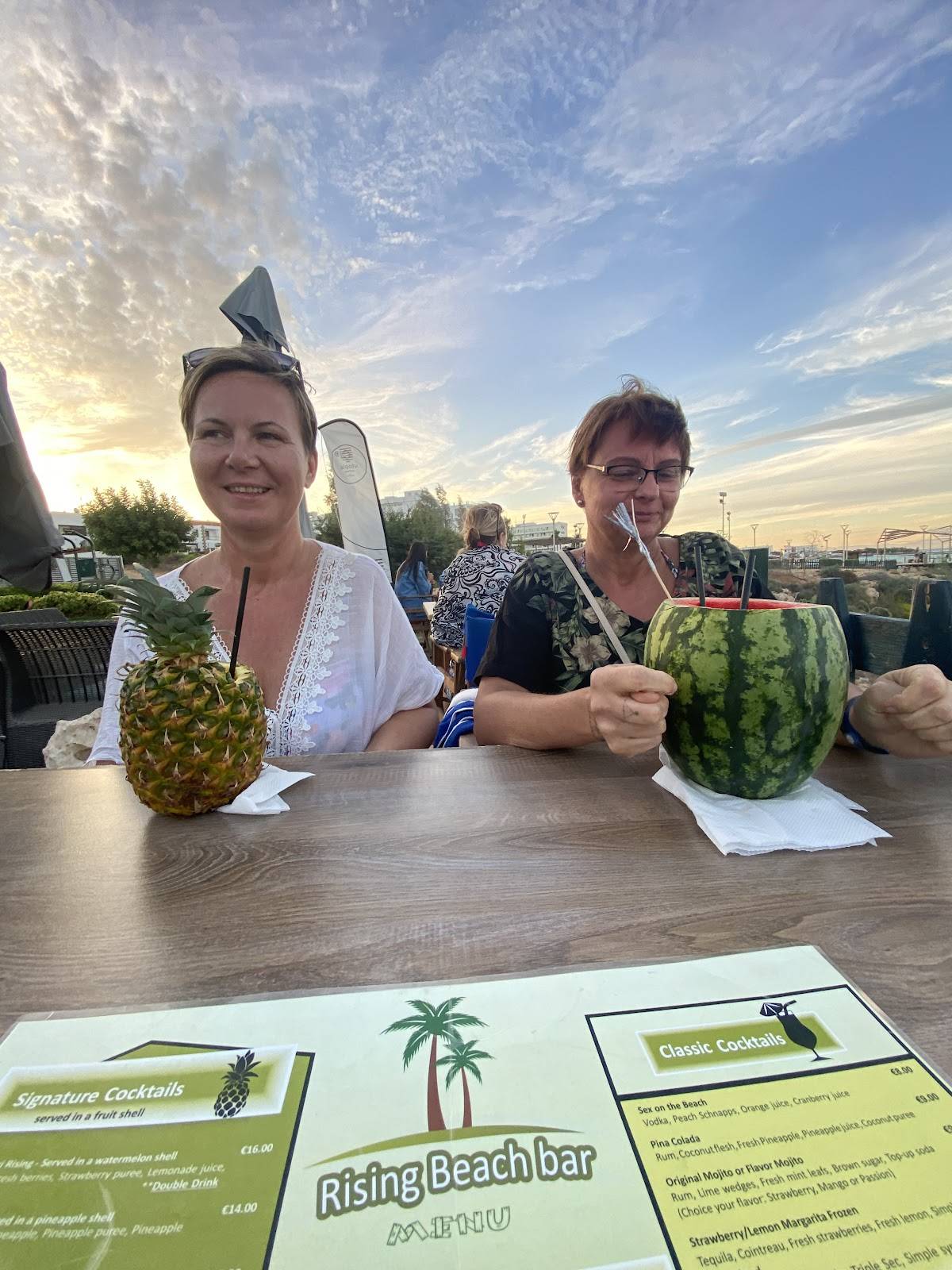 Menu at Rising Beach Bar, Pernera