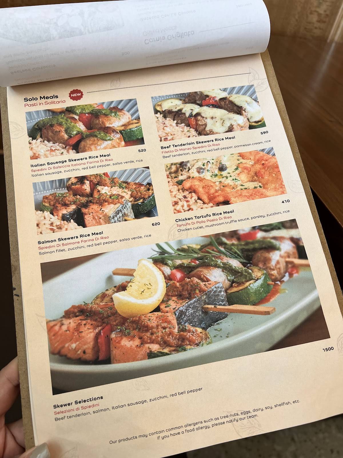 Menu at Rossini Ristorante Italiano pub & bar, Pasay
