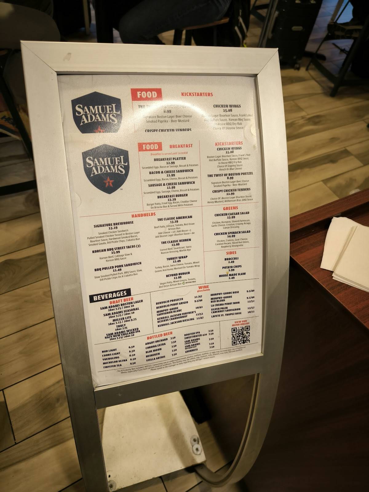 Menu at Sam Adams Atlanta Brew House pub & bar, Atlanta, Hartsfield ...