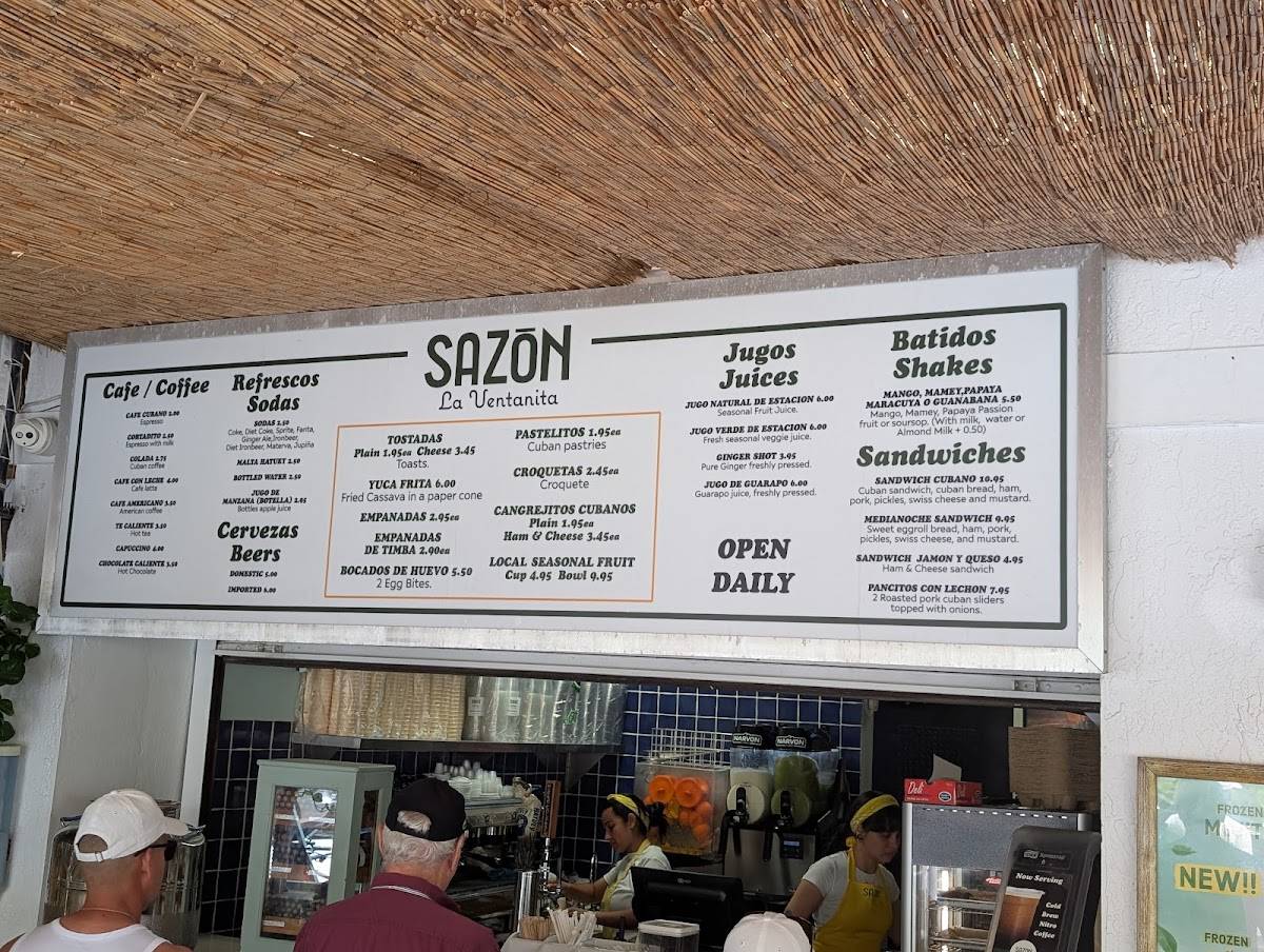 Menu at Sazon Cubano pub & bar, Miami Beach, Collins Ave