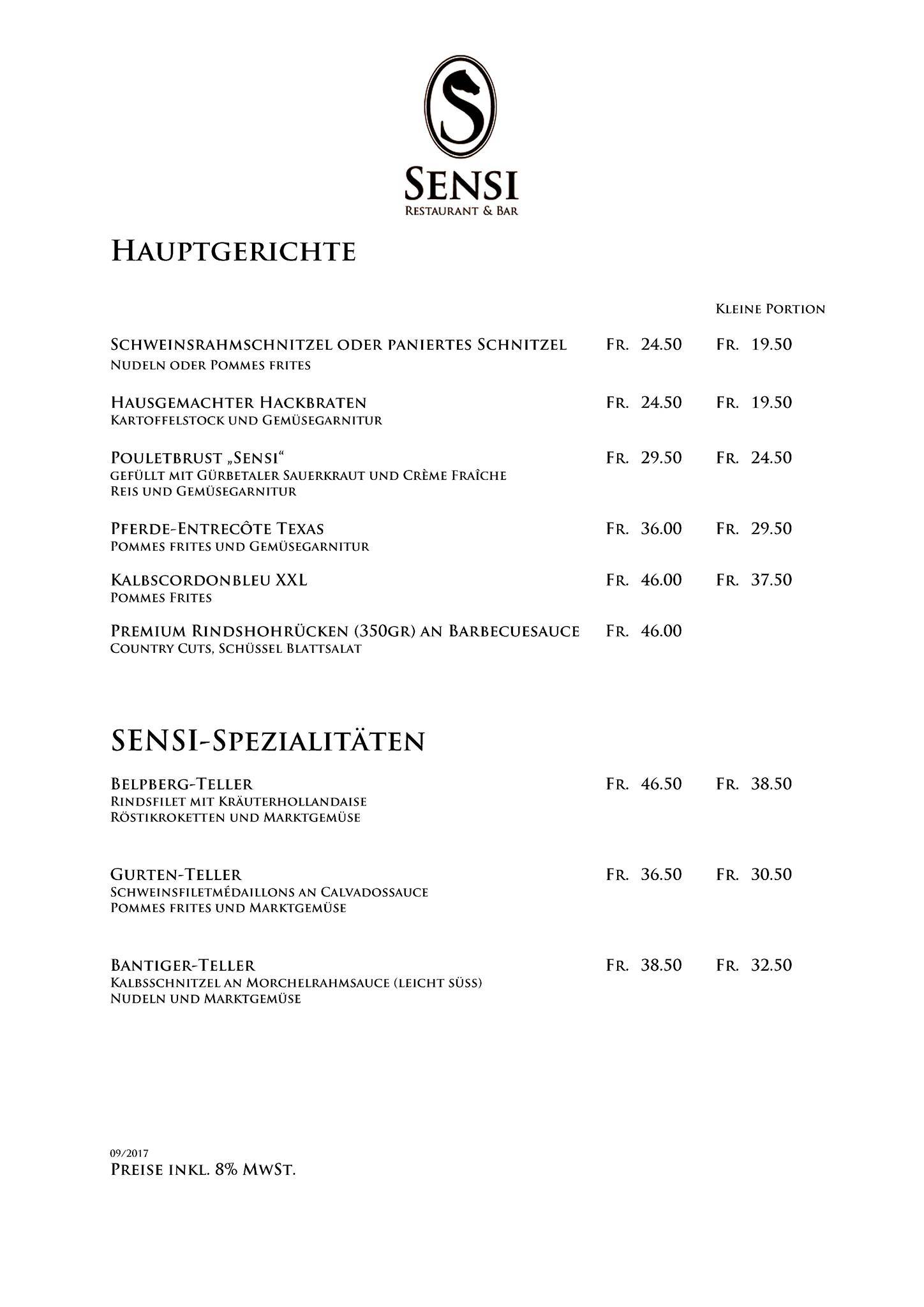 Menu da Sensi, Muri bei Bern