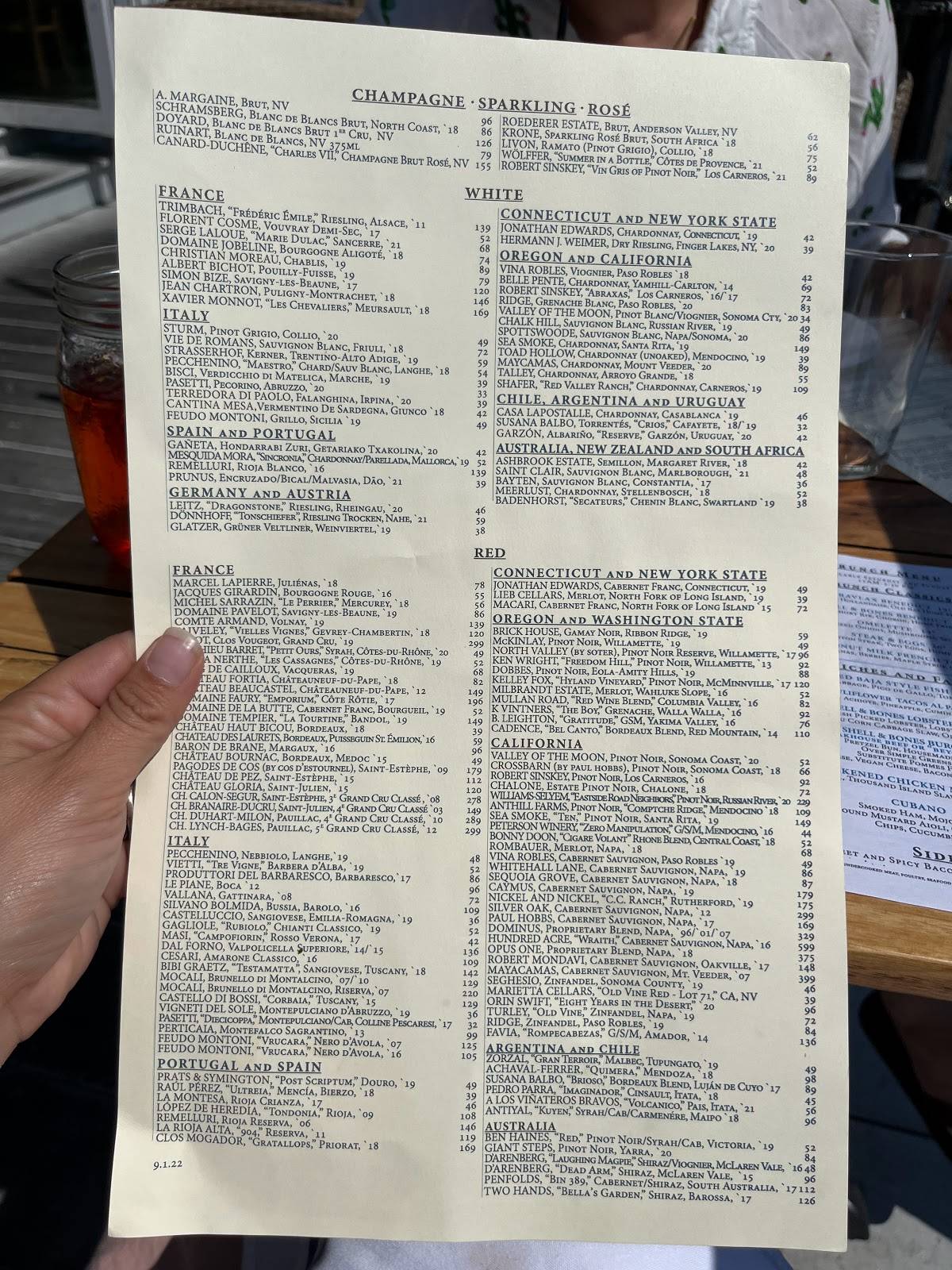 Menu at Shell & Bones Oyster Bar & Grill, New Haven