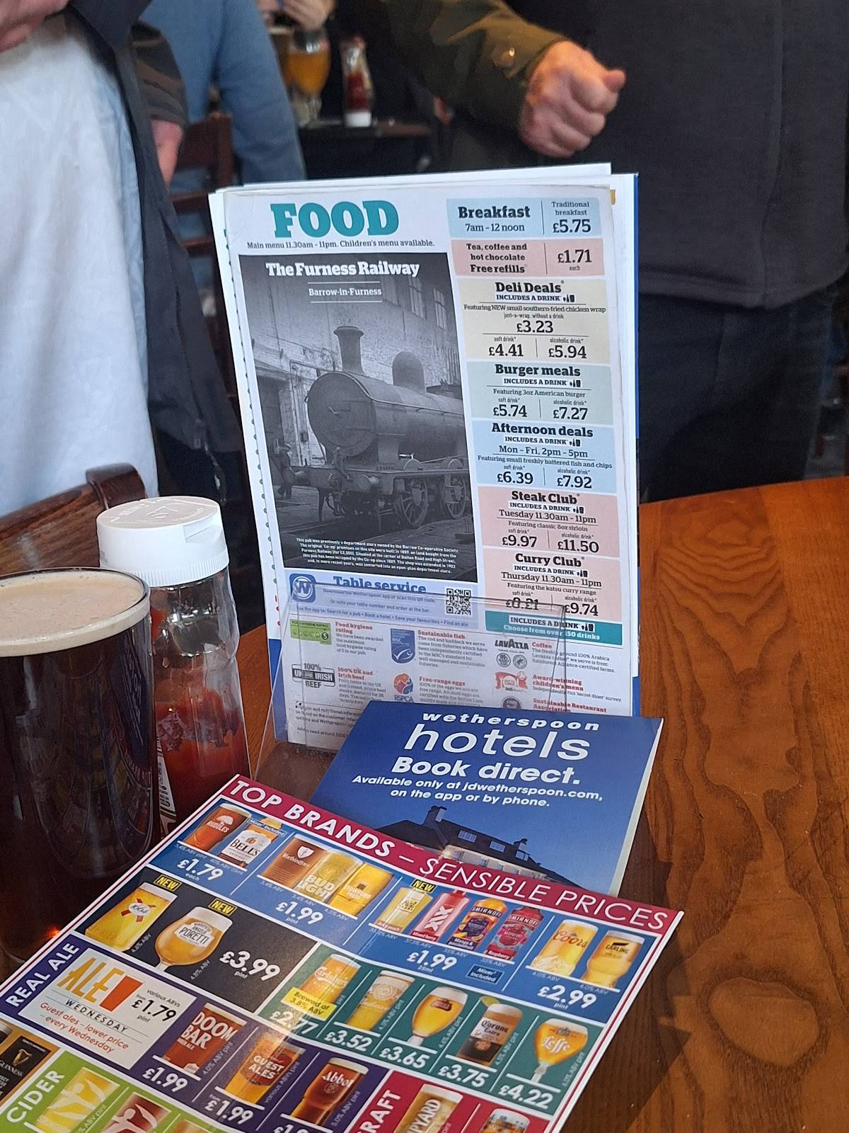 Menu at The Furness Railway - JD Wetherspoon pub & bar, Barrow-in ...