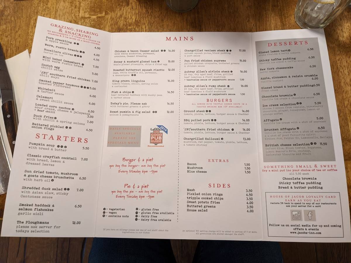 Menu at The Plough Bicester pub & bar, Bicester, 63 North St