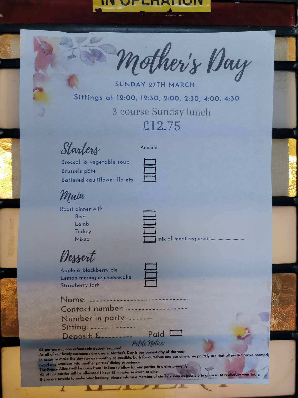 Menu at The Prince Albert pub & bar, Ormskirk