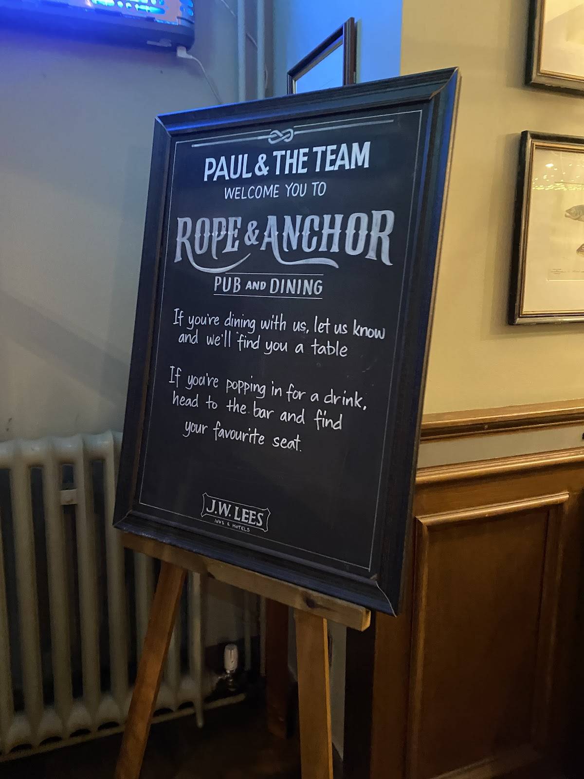 Menu at The Rope & Anchor pub & bar, Altrincham