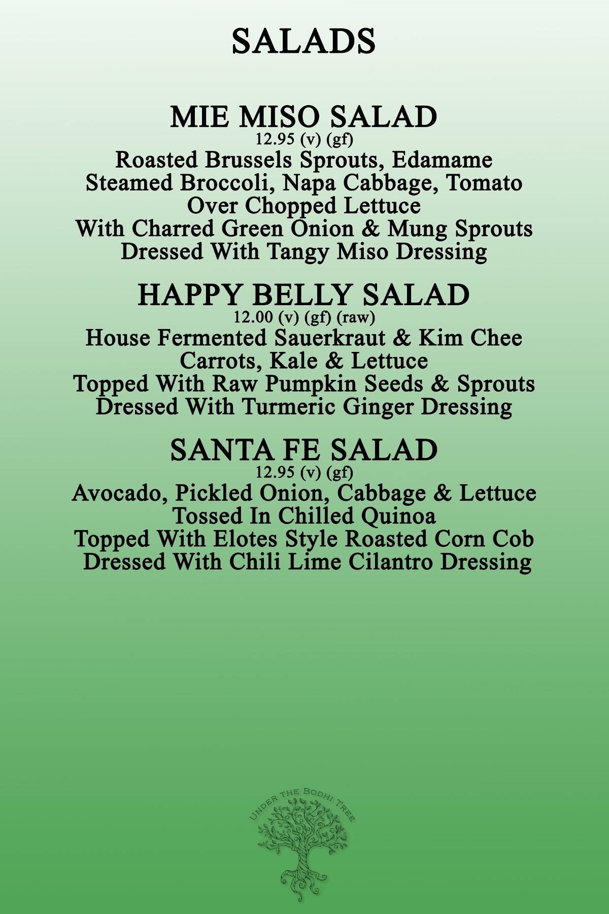 Menu at Under The Bodhi Tree Pahoa pub & bar, Pāhoa