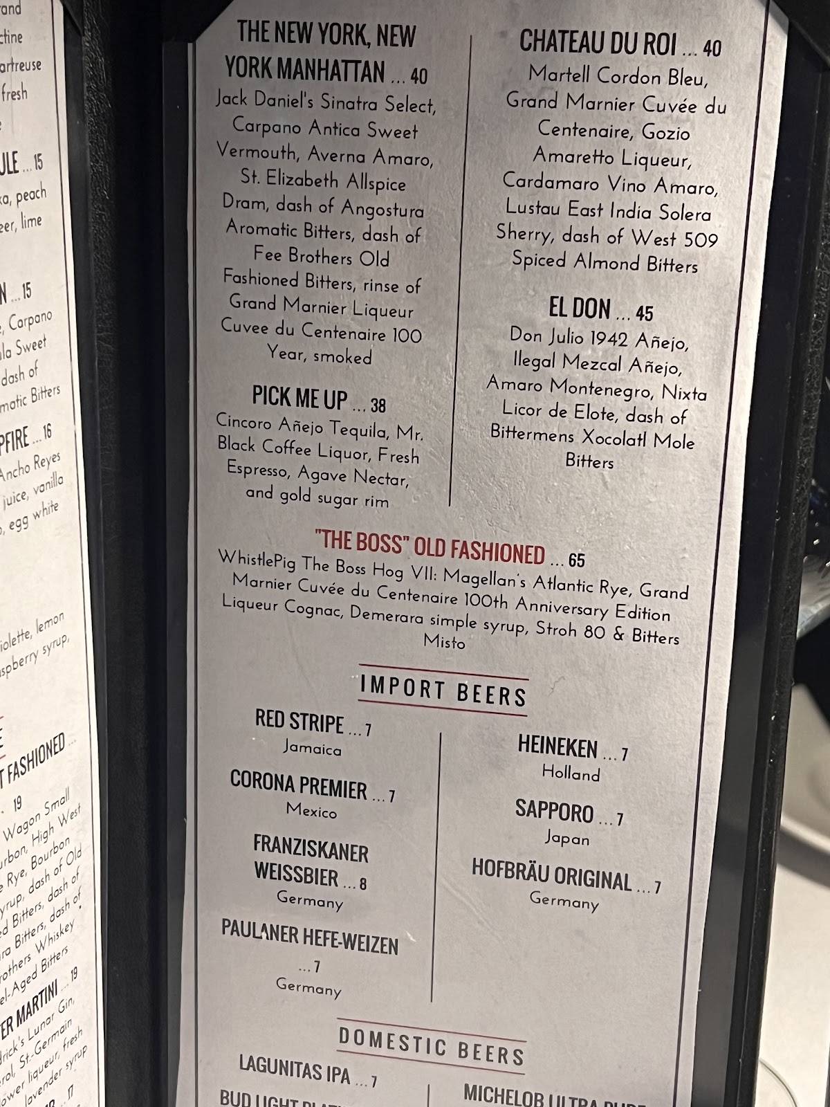 Menu at Vault Seafood & Steakhouse, Mansfield