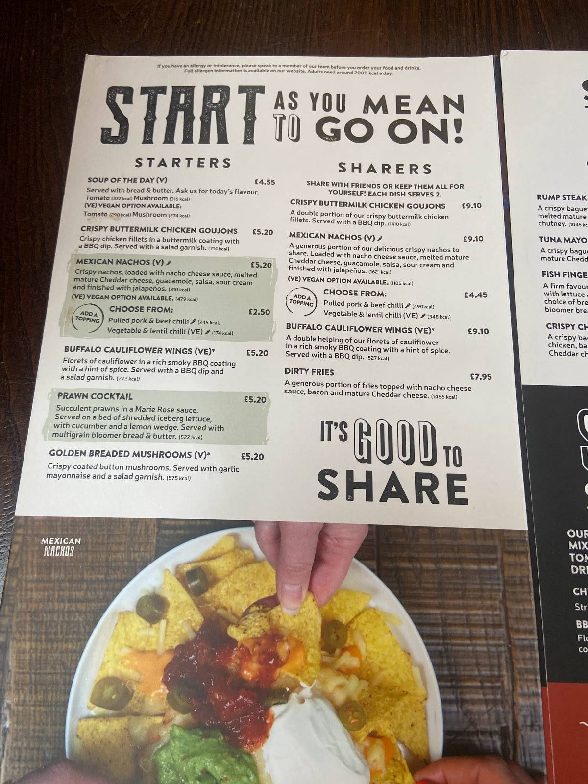 Menu at Pump House pub & bar, Swansea