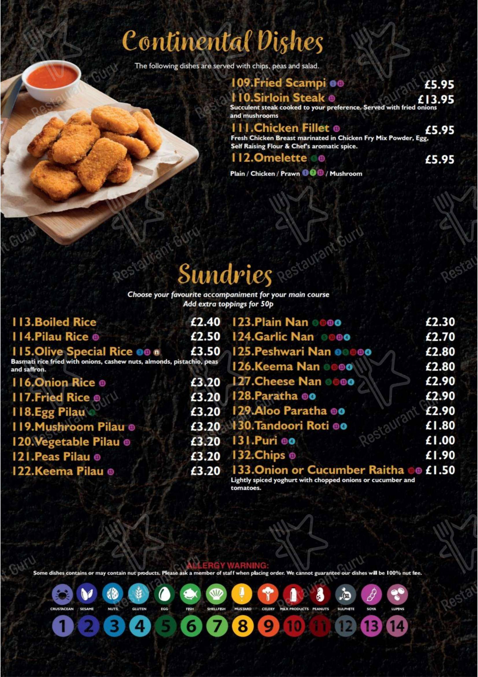 Menu at Purple Olive Ashton restaurant, Ashton-under-Lyne, 83 Stamford St E