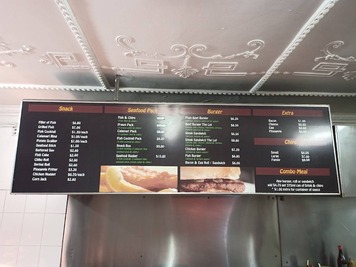 Menu at Putney Take-Away fast food, Putney