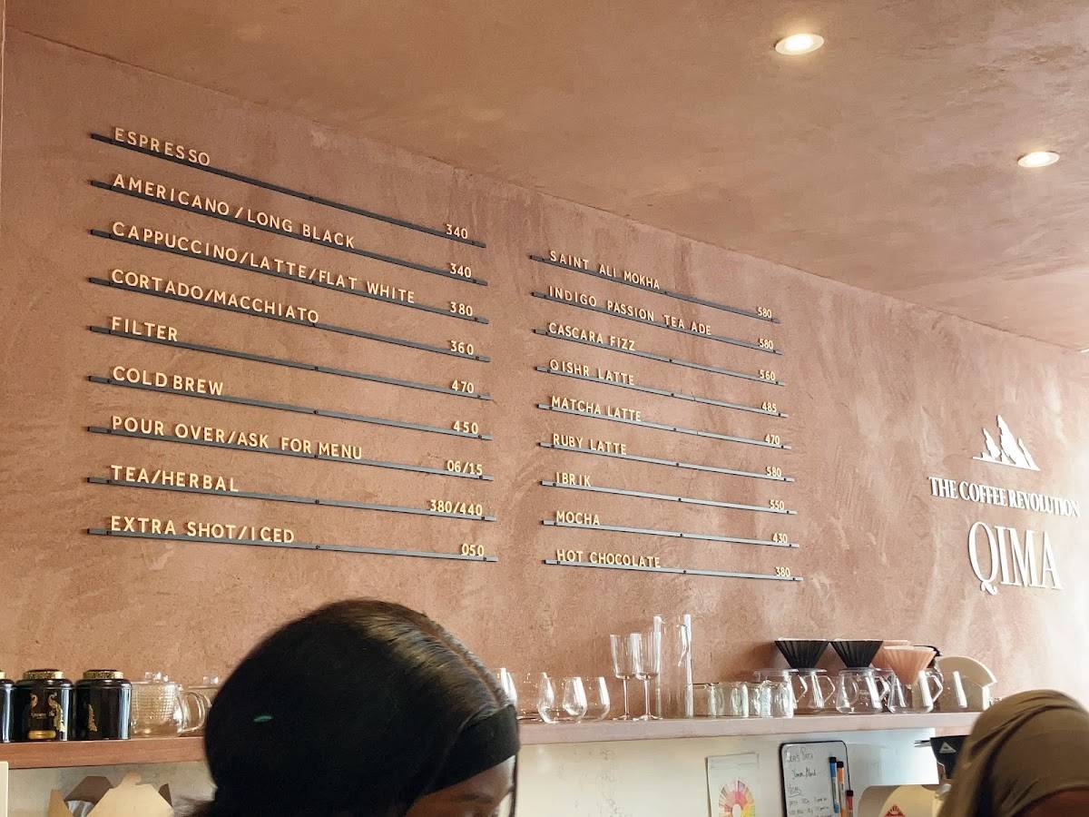 Menu at Qima Café and Pâtisserie - Fitzrovia cafe, London
