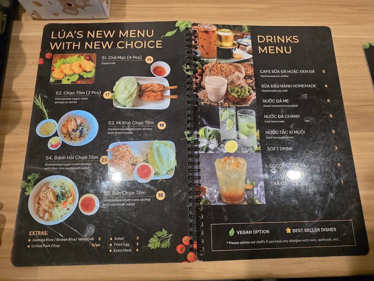 Menu at Quan Lua restaurant, Springvale
