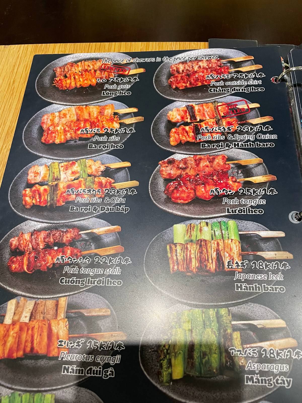 Menu at Quán nhậu Nhật Bản Izakaya MATSUKI restaurant, Hanoi