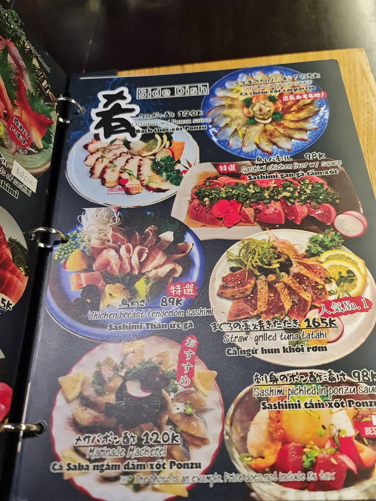 Menu at Quán nhậu Nhật Bản Izakaya MATSUKI restaurant, Hanoi
