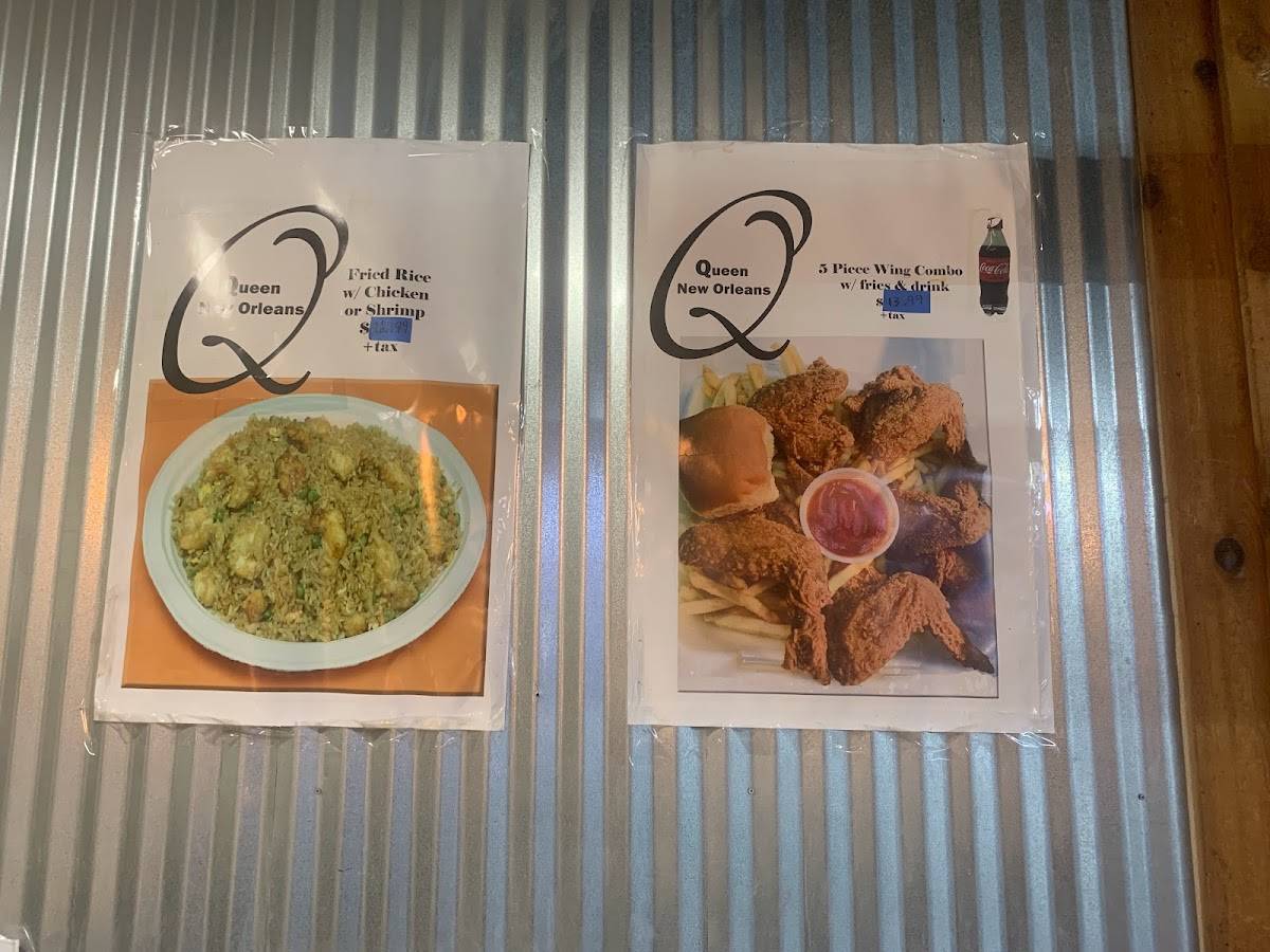 Menu at Queen New Orleans fried chicken restaurant, Forney